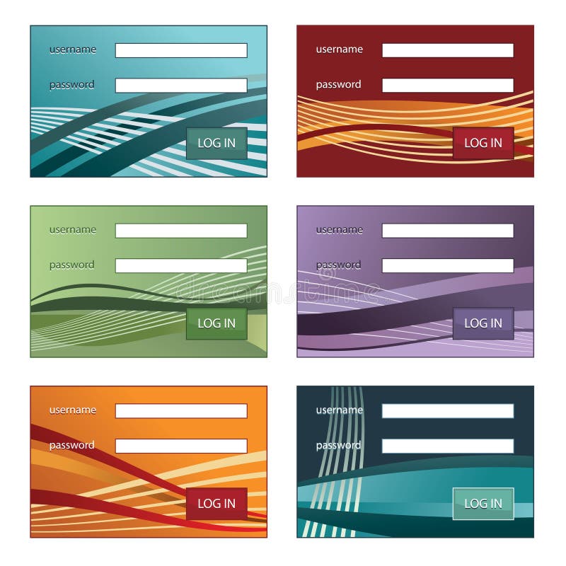 Log in boxes stock vector. Illustration of graphic, stripe - 14976811