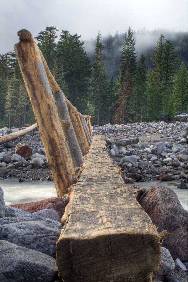 Log Bridge stock image. Image of bridge, trail, washington - 7089683