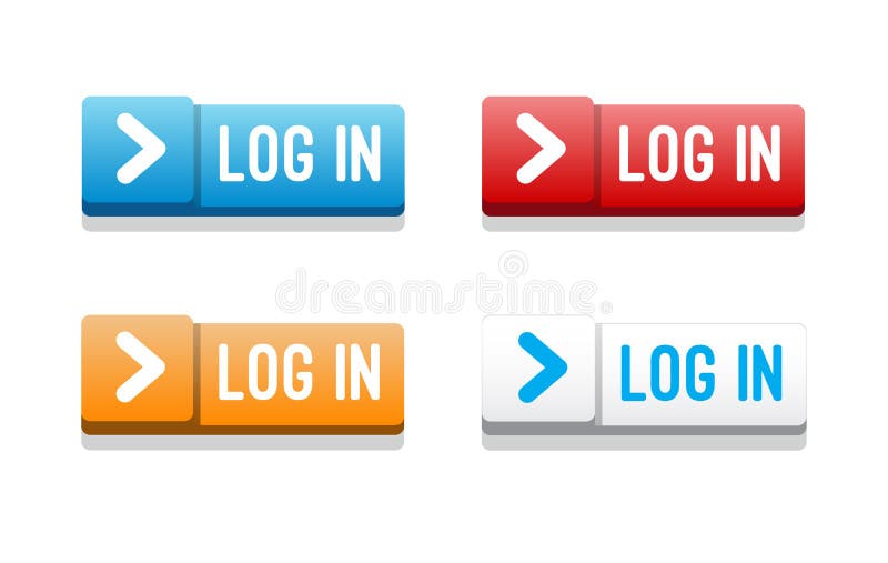 Log in buttons stock vector. Illustration of blue, screen - 198245119