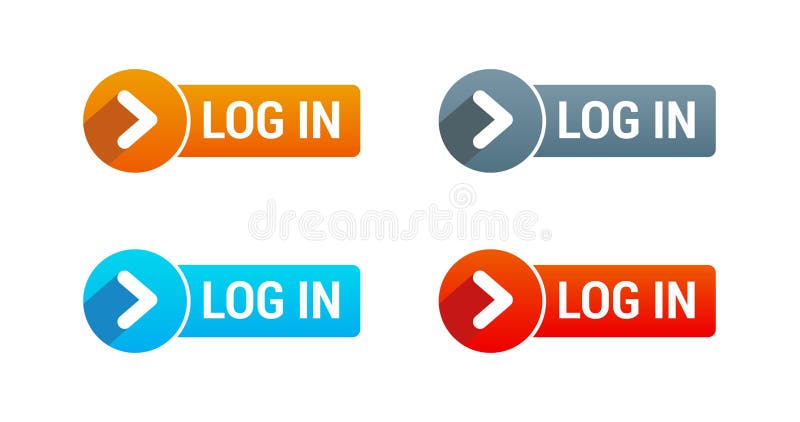 Log in Buttons stock vector. Illustration of style, orange - 198244994