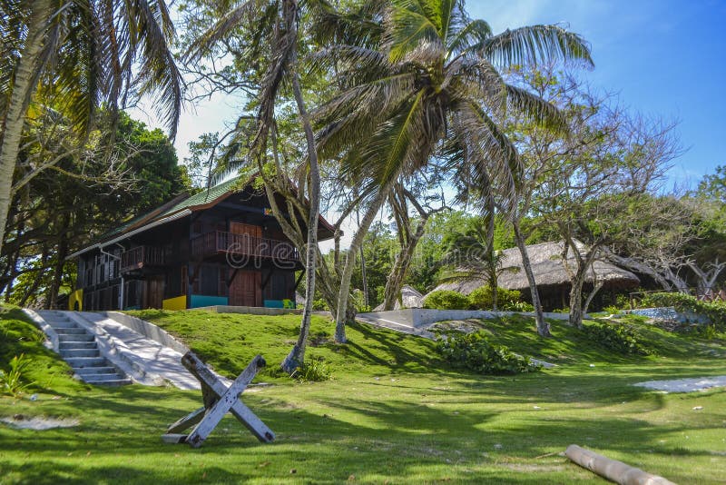 Log cabin at the beach stock image. Image of summer, rosario - 74400379