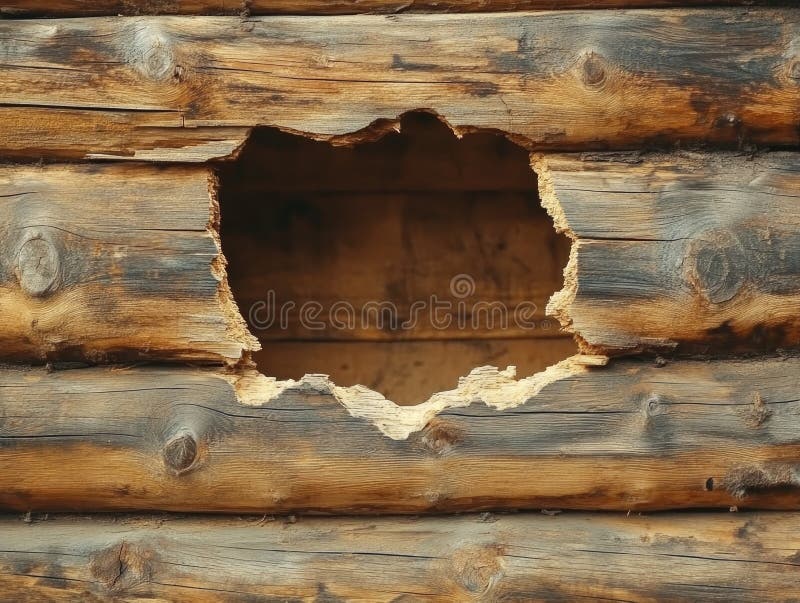 Log Cabin Damage stock image. Image of country, nature - 379311907