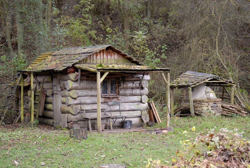 Log Cabin on the Forest Woodland Stock Image - Image of house, wood ...