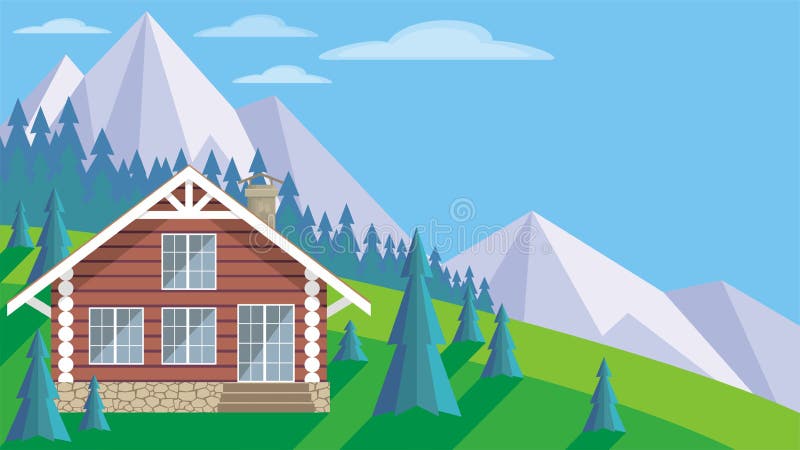 Mountain Cabin Clip Art