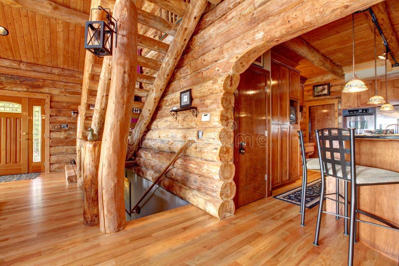Interior Log Cabin Stairs