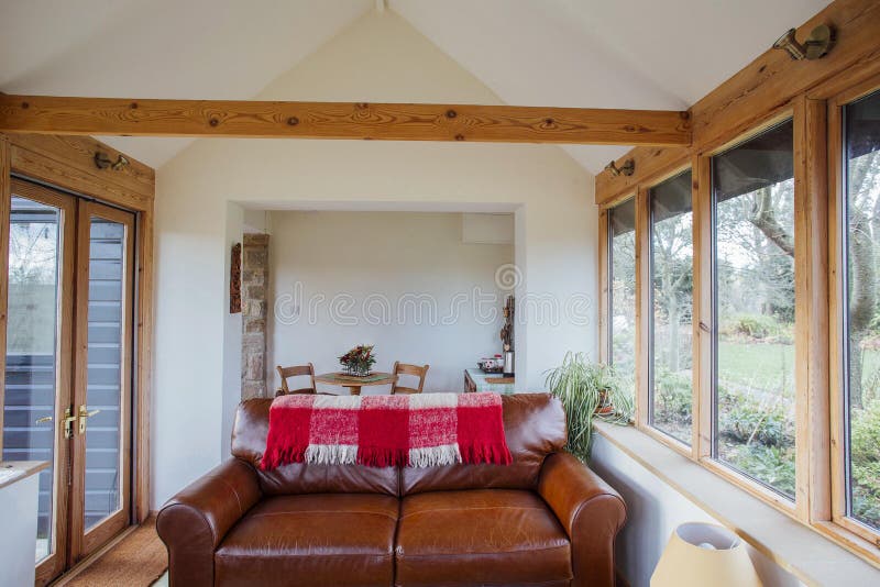 Log Cabin Empty Living Room