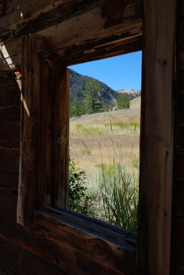 Log Cabin View stock image. Image of window, nature, deserted - 6177449