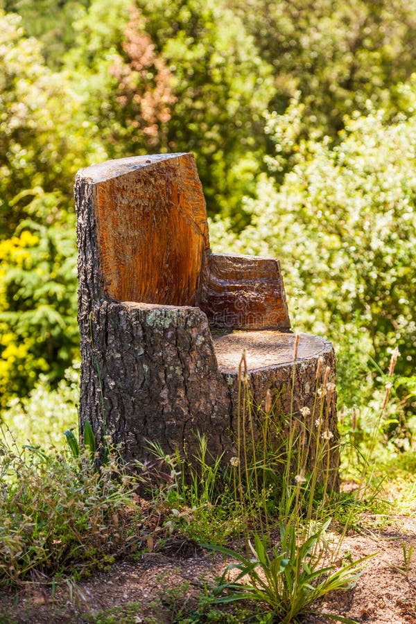 Log chair stock image. Image of carve, ornament, brown - 73695553
