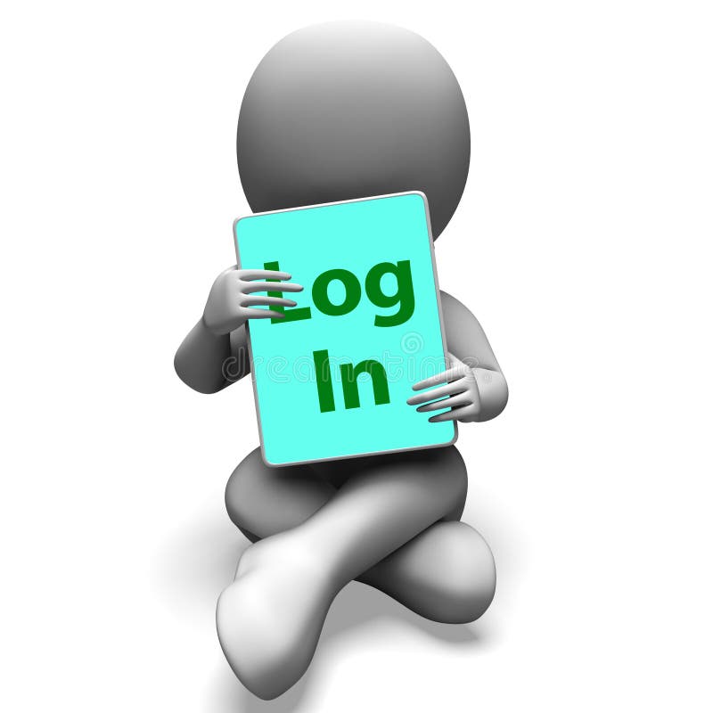Log in Character Tablet Shows Username Signing in or Login Stock ...