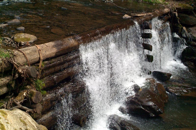 Log Dam stock image. Image of boulders, flowing, waterfall - 101973305