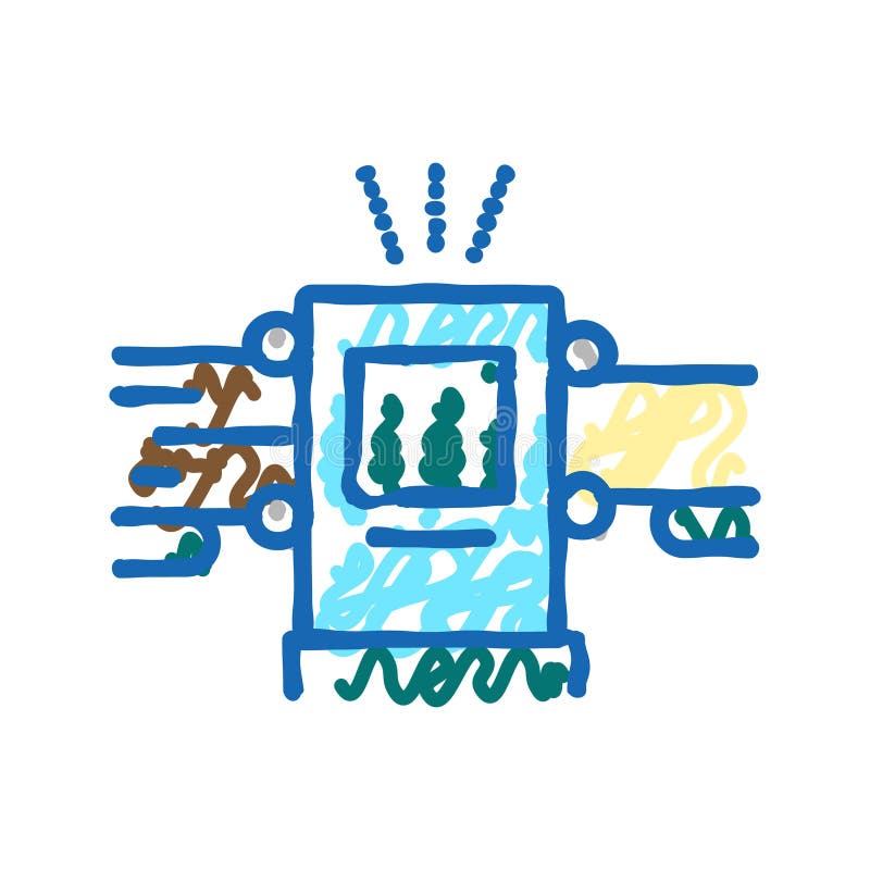 Log Debarking Machine Icon Doodle Illustration Stock Vector ...