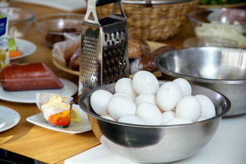 A Log of Eggs on the Kitchen Stock Image - Image of chicken, baking ...