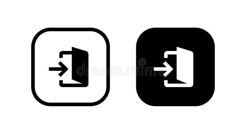 Log in, Enter the Room Sign Symbol Icon Vector Stock Vector ...