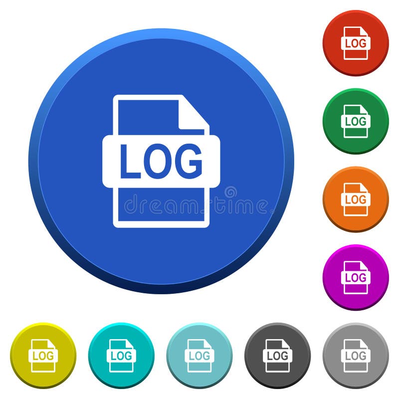 LOG File Format Beveled Buttons Stock Vector - Illustration of ledge ...