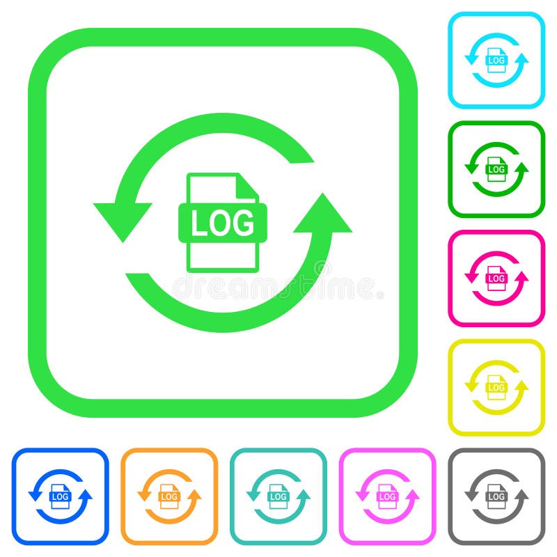 Log File Rotation Vivid Colored Flat Icons Stock Vector - Illustration ...