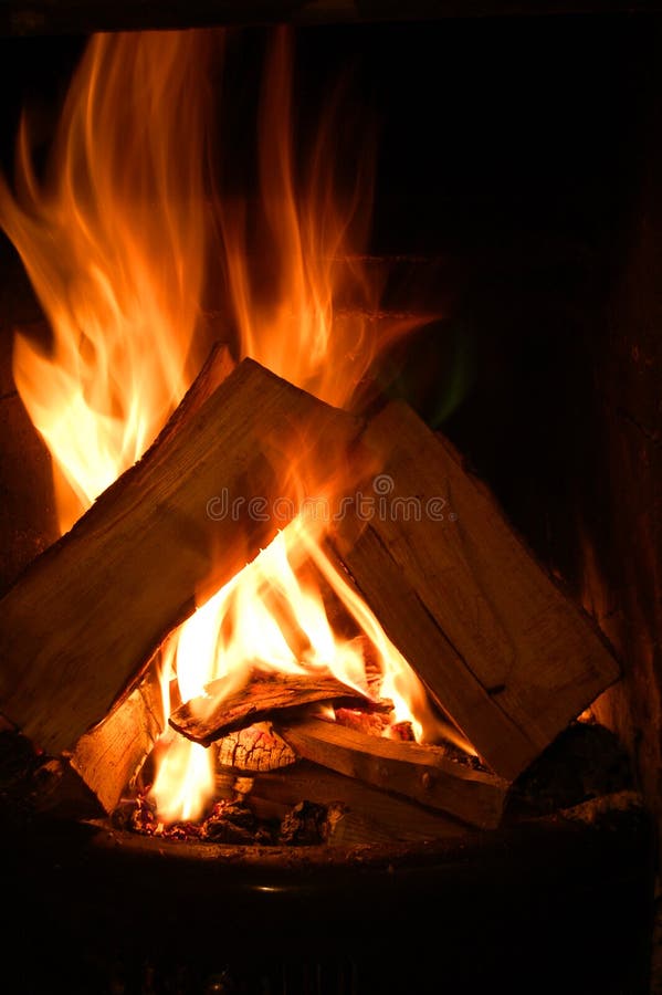 Log fire stock image. Image of orange, burning, burn - 17659687
