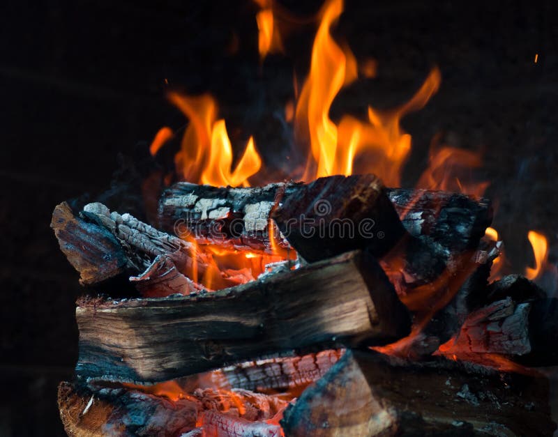 Log fire stock photo. Image of fire, burning, wood, smoke - 25382064