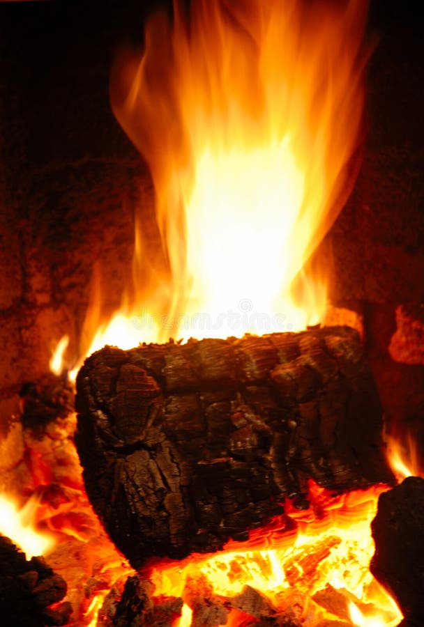 Log fire stock photo. Image of burn, glowing, fire, flammable - 3411692