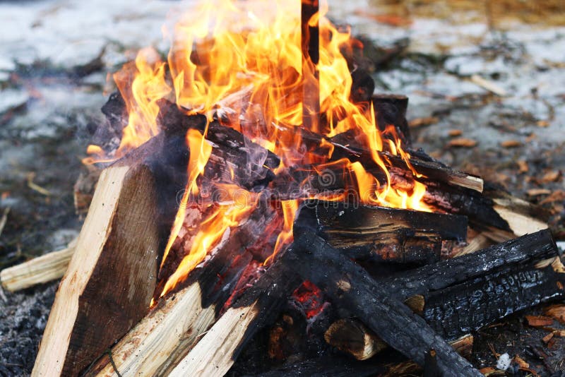 Log fire burning stock photo. Image of blaze, balefire - 84586084