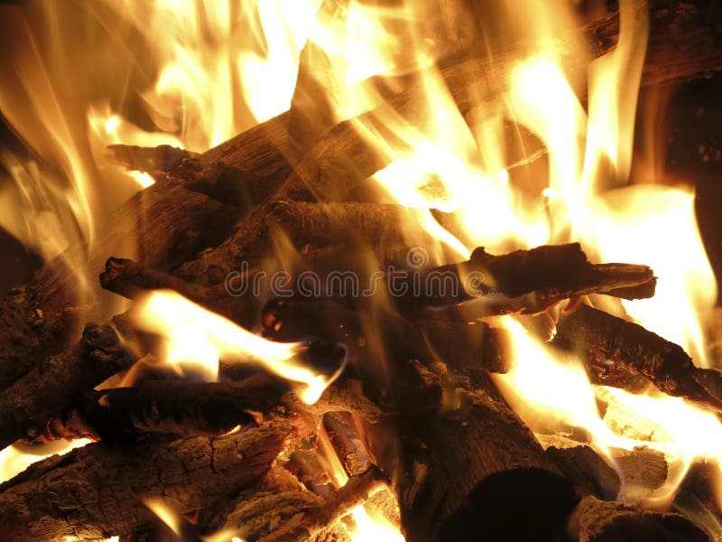 Log on a Fire stock image. Image of light, yellow, wood - 13152277