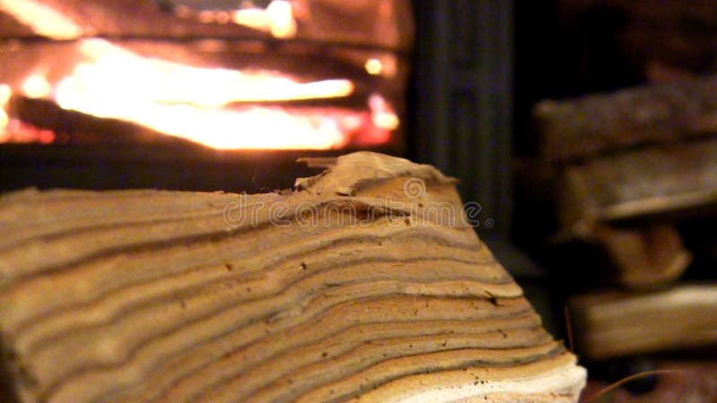 Log by the Fire on Cold Night; 2 Stock Footage - Video of firewood ...