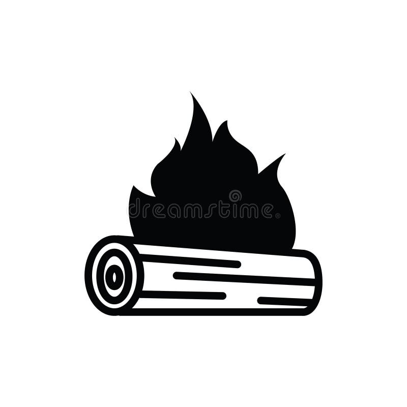 Log on Fire Silhouette. Vector Illustration Decorative Design Stock ...