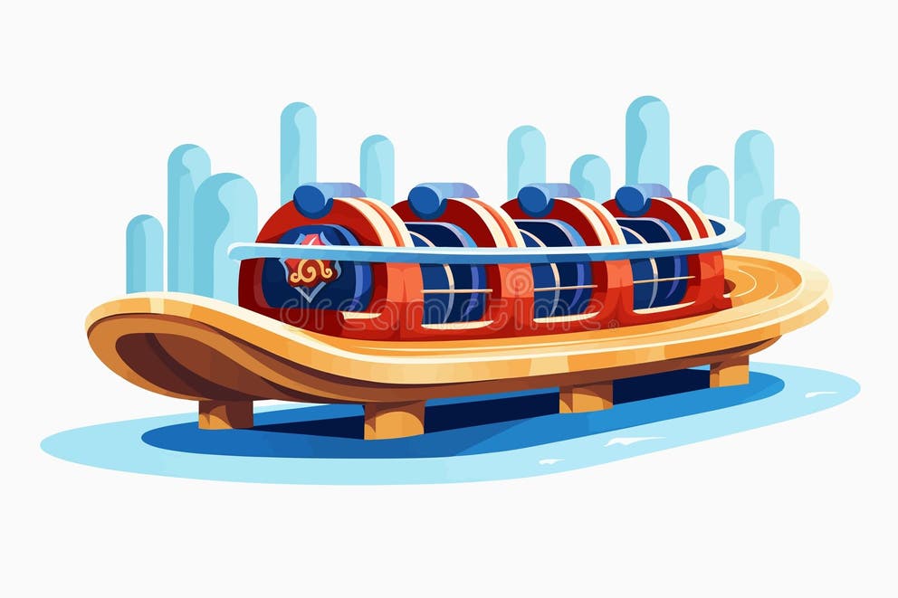 Log Flume Amusement Ride Vector Flat Isolated Illustration Stock Vector ...