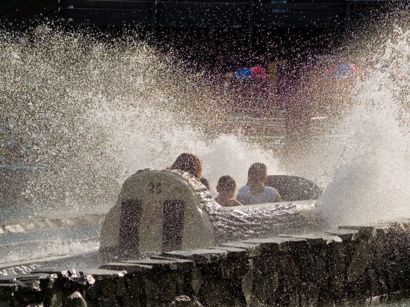 Log Flume Amusement Park Ride Stock Image - Image of flume, family: 5756025