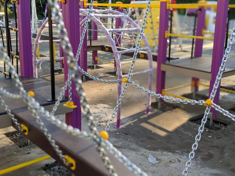 A Log Hanging on a Chain Children S Attraction Stock Photo - Image of ...