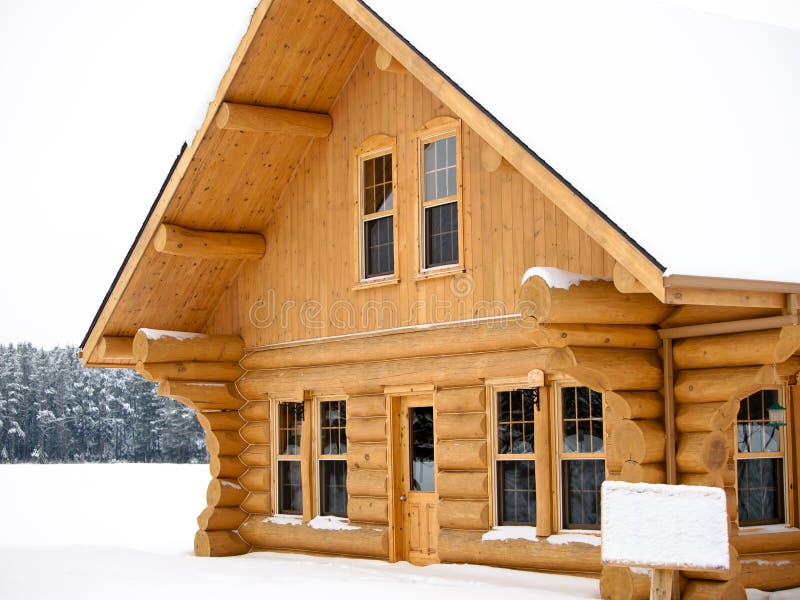 Log house covered in snow stock image. Image of nature - 18012973
