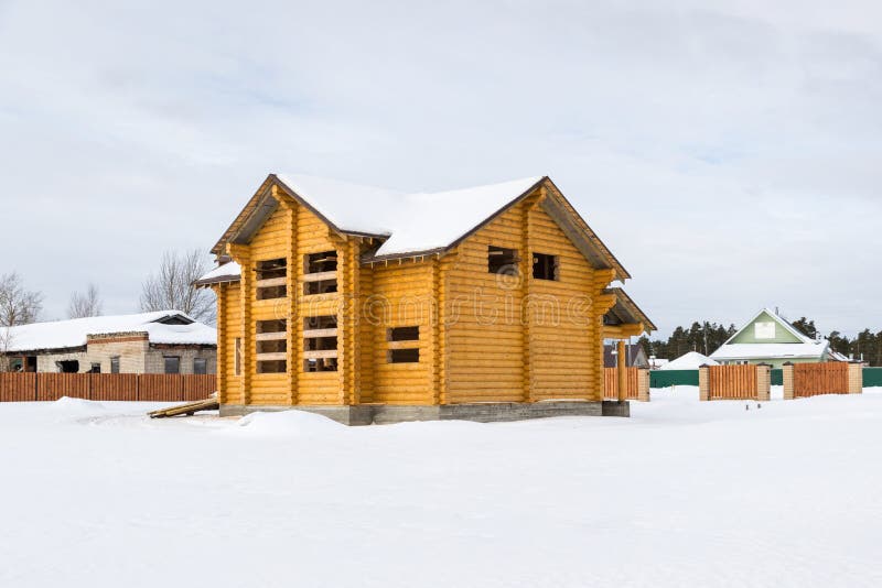 Log House Structure Wood Building Stock Photo - Image of residential ...