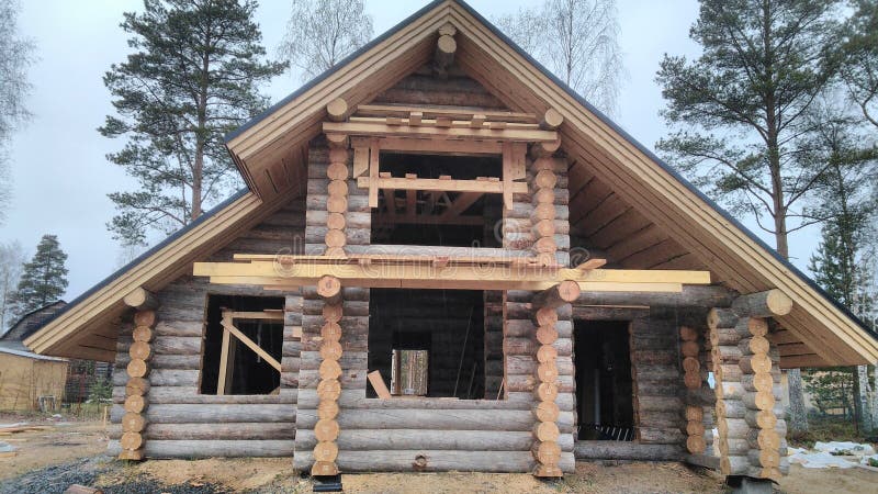 Log house stock photo. Image of eaves, architecture - 101719152