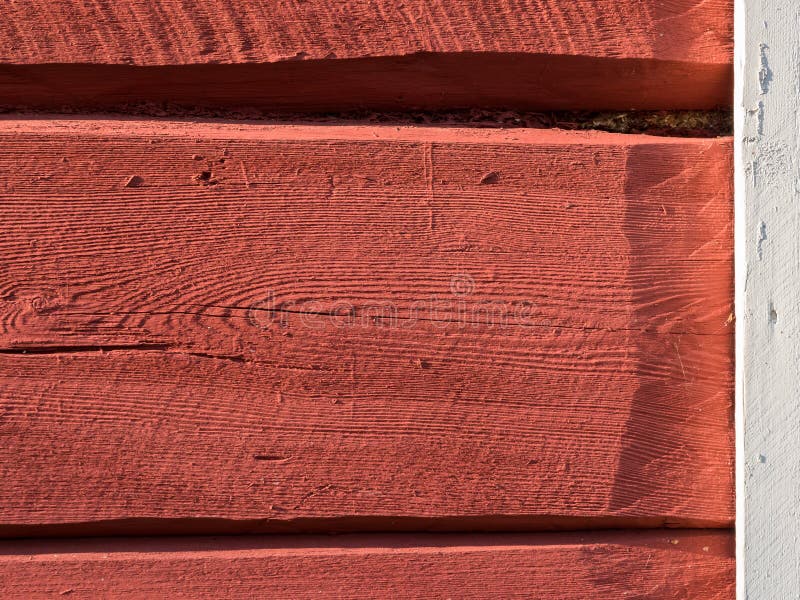Log house wall painted red stock photo. Image of wooden - 173231484
