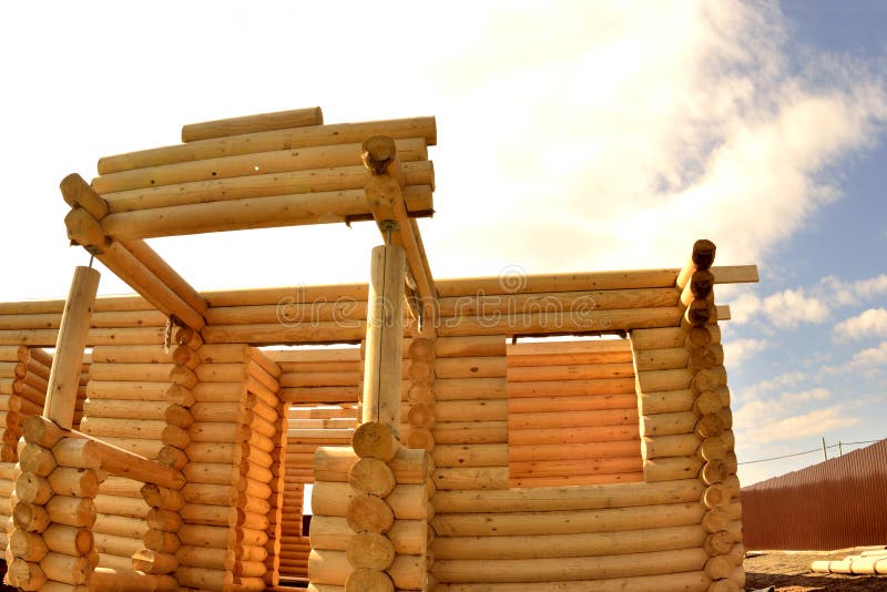 Log house, wooden frame stock image. Image of timber - 29979559