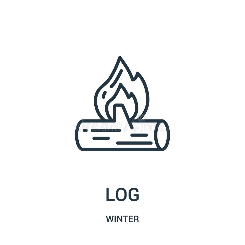 Log Icon Vector from Winter Collection. Thin Line Log Outline Icon ...