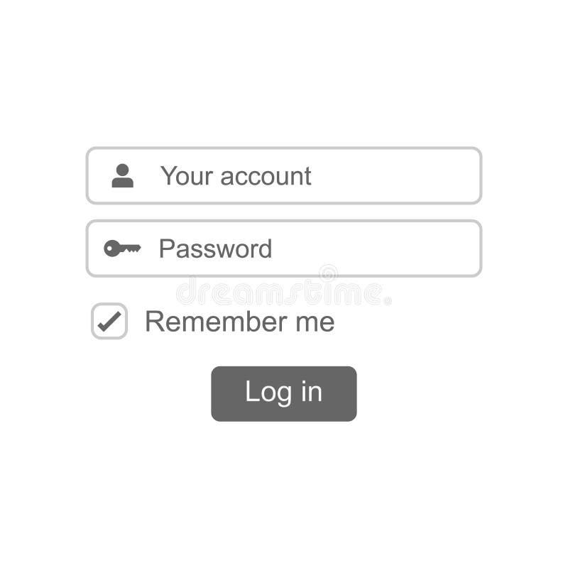 Log in Interface Vector. Minimalist Style, Simple and Flat Design ...