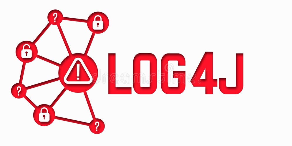 Log4J Red Warning Symbol Concept. Log4Shell Security Vulnerability ...