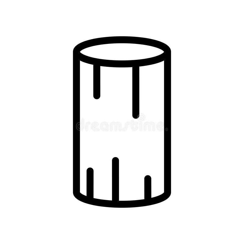 Log Line Icon Isolated on White Background. Black Flat Thin Icon on ...