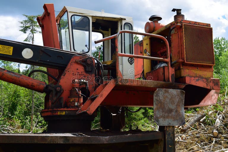 Log Loader Cab and Diesel Engine Stock Photo - Image of logging, engine ...