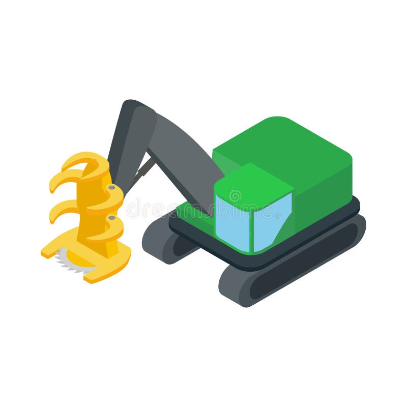Log Loader Icon, Isometric 3d Style Stock Vector - Illustration of ...