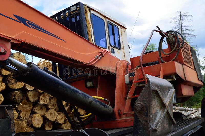 Log Loader on Landing stock photo. Image of outrigger - 59195026