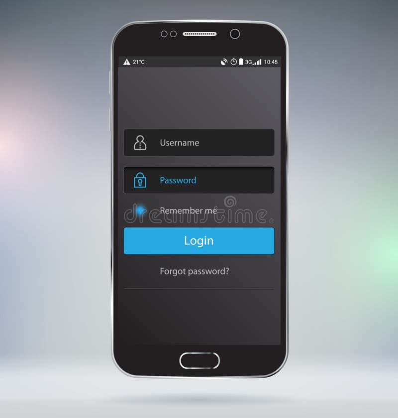 Log in Mock Up stock vector. Illustration of sign, form - 62385305