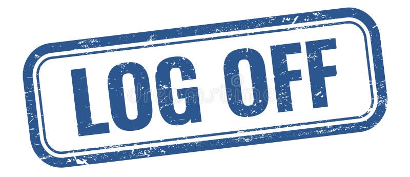 LOG OFF Text on Blue Grungy Vintage Stamp Stock Illustration ...