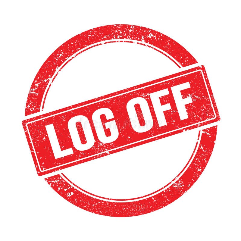 LOG OFF Text on Red Grungy Round Stamp Stock Illustration ...