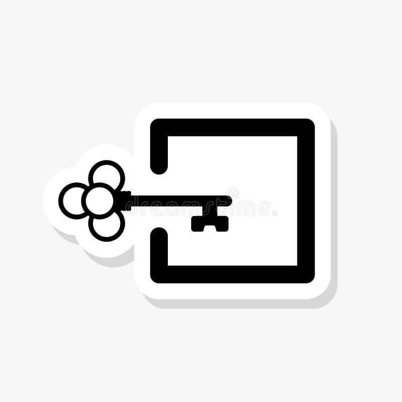 Log in Old Key Sticker Icon Stock Vector - Illustration of business ...
