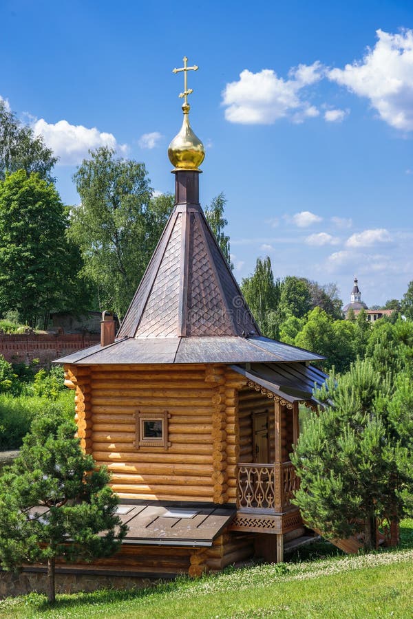Orthodox Chapel on the River Bank Stock Image - Image of landscape ...