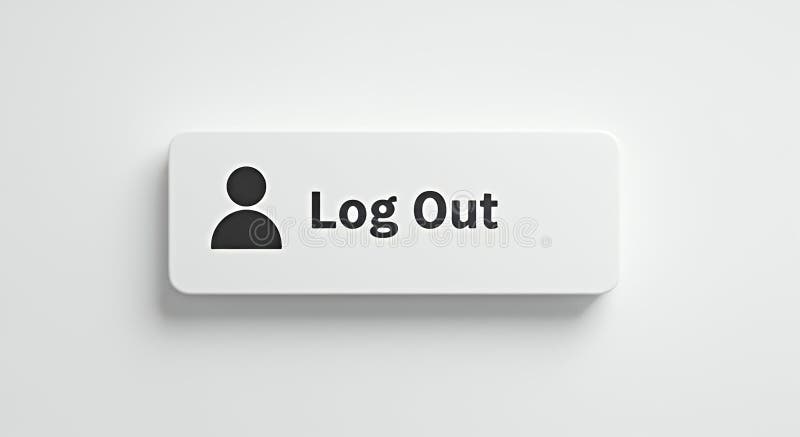 Log Out Button on White Background Signifying System Exit Stock ...