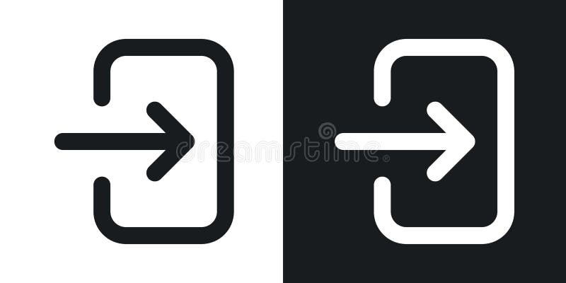 Log Out Icon Set. Exit Vector Symbol. Logout Button Sign in Black ...