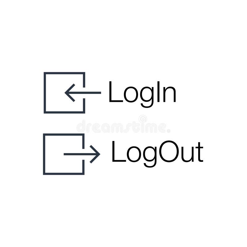 Log Out Icons stock illustration. Illustration of sign - 52567889