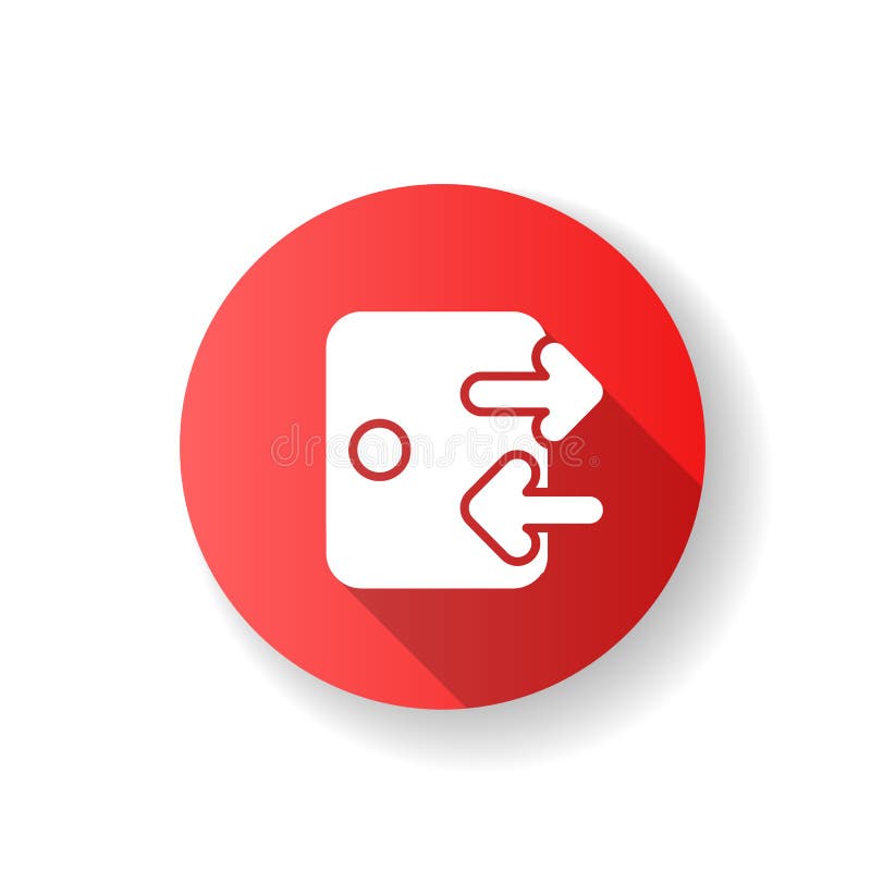 Log in and Out Red Flat Design Long Shadow Glyph Icon Stock Vector ...